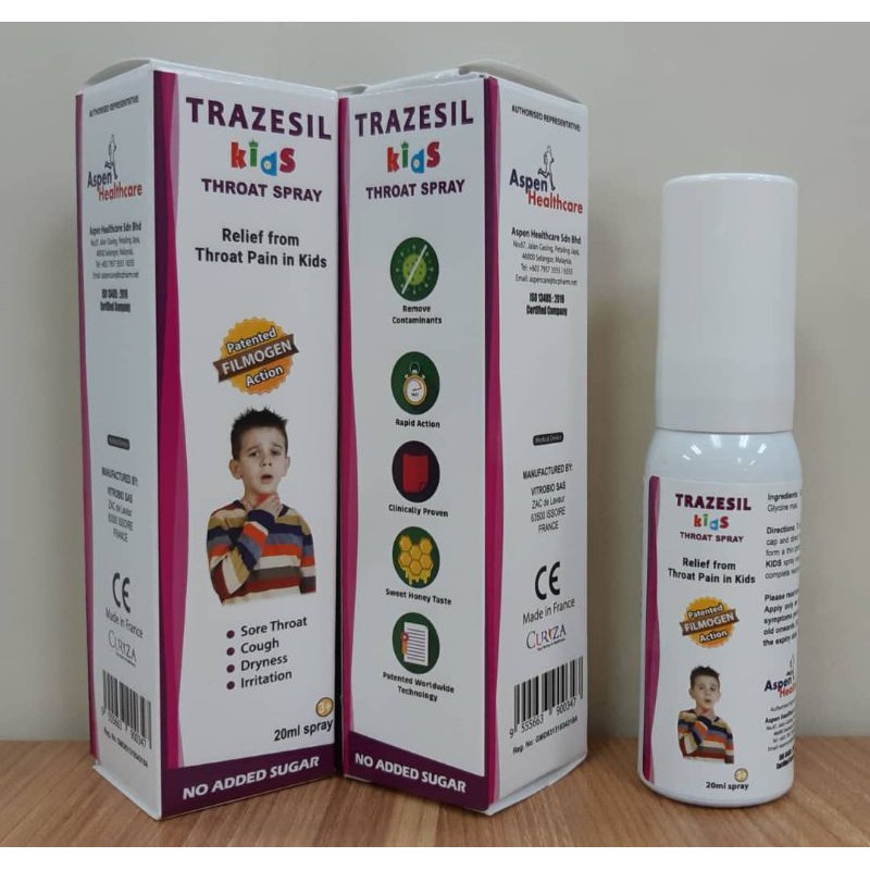 (UBAT SAKIT TEKAK KANAK KANAK) TRAZESIL KIDS THROAT SPRAY (20ML) (EXP ...