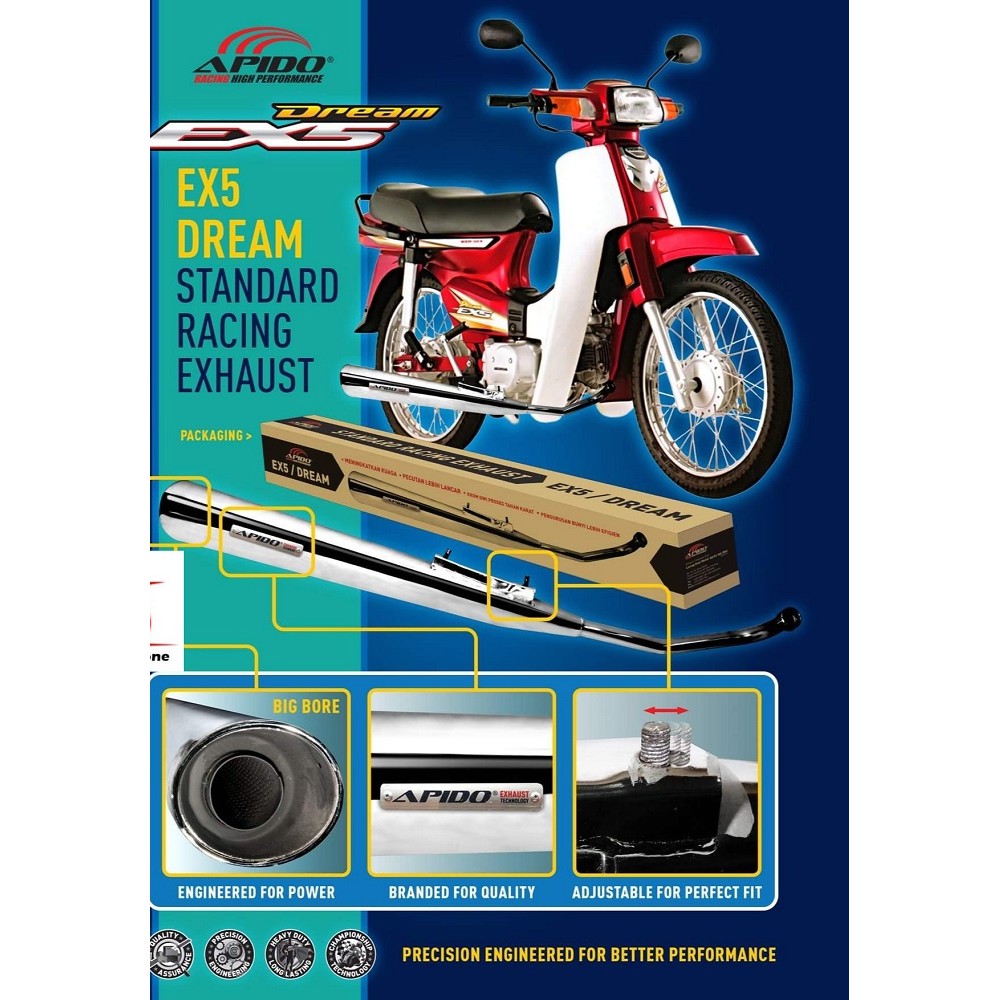 HONDA EX5 HIPOWER DREAM APIDO RACING EXHAUST BIG BORE | Shopee Malaysia