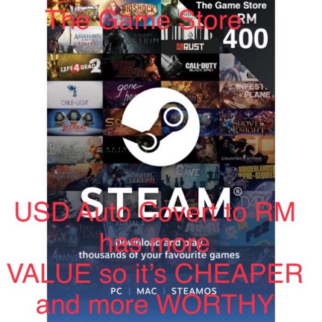 Steam Wallet Malaysia USD100 Instant Express Delivery (100USD Auto ...