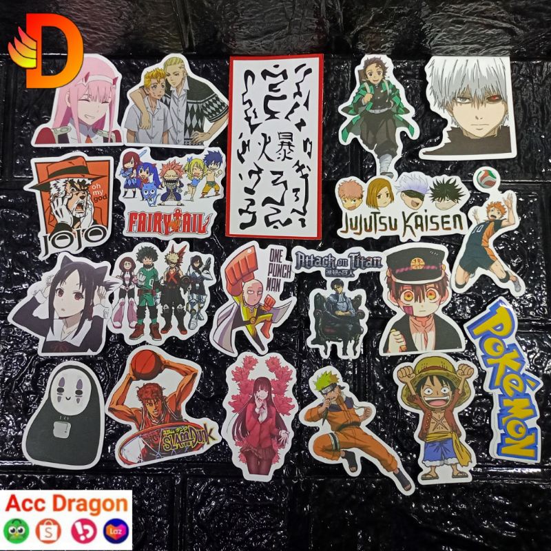 Sticker PACK ANIME NARUTO FRIEREN KIMETSU NO YAIBA ONE PIECE ATTACK ON ...
