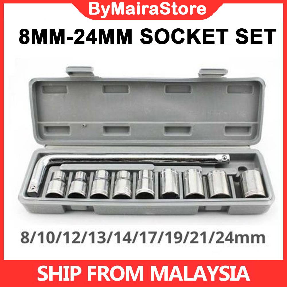 My Spanner Box Socket Set 10pcs 8MM to 24MM 1/2'' L Type Box Set ...