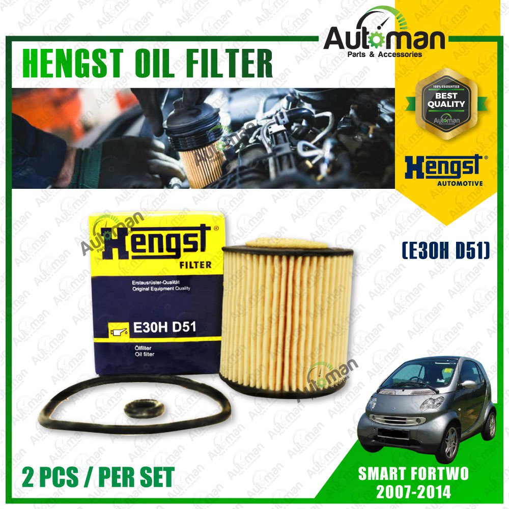 Hengst Mercedes Benz Smart Fortwo Mk2 2007 - 2014 Oil Filter Engine Oil ...