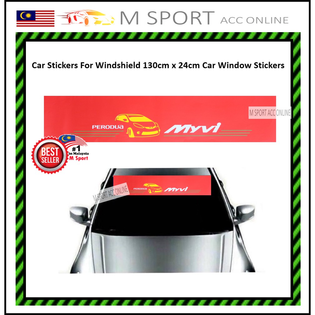 MYVI RED Logo UNIVERSAL Car Stickers For Windshield 130cm X 24cm car ...