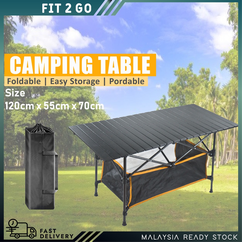 Outdoor Folding Camping Table With Net Portable Aluminum Table Foldable ...