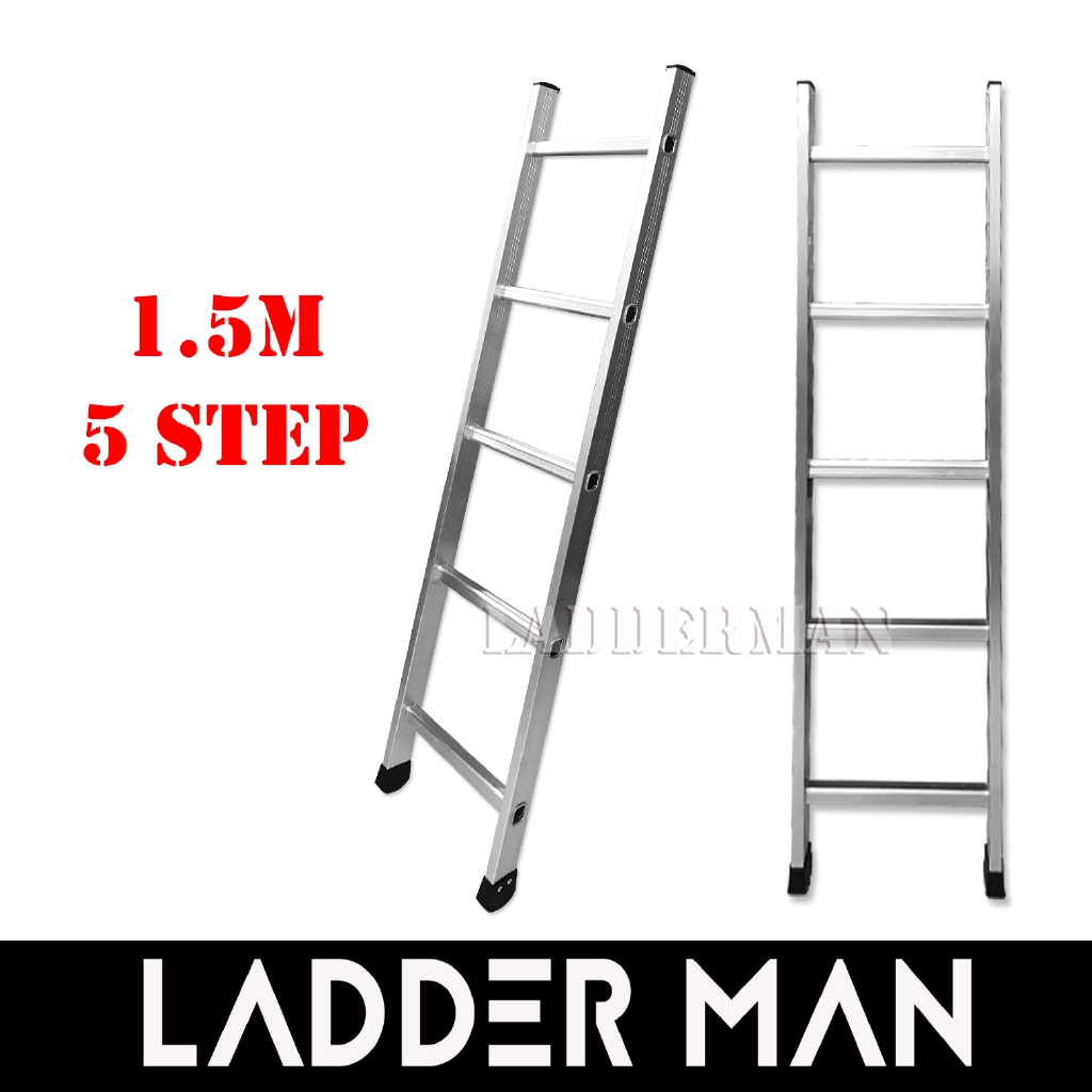 5 Step 1.5M Single Pole Aluminium Straight Ladder | Shopee Malaysia