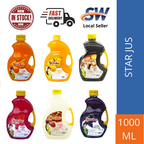 Starjus 1Lt (Orange/Mango/Sarsi/Lychee/Rose/Blackcurrant) | Shopee Malaysia