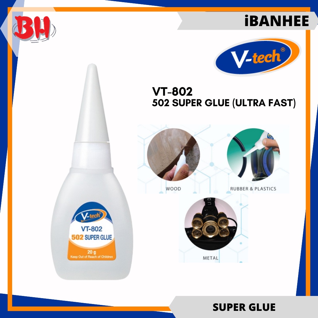 [iBH] V-TECH VT-802 502 Super Glue Gum (Ultra Fast)(20G)(CLEAR) GUM ...