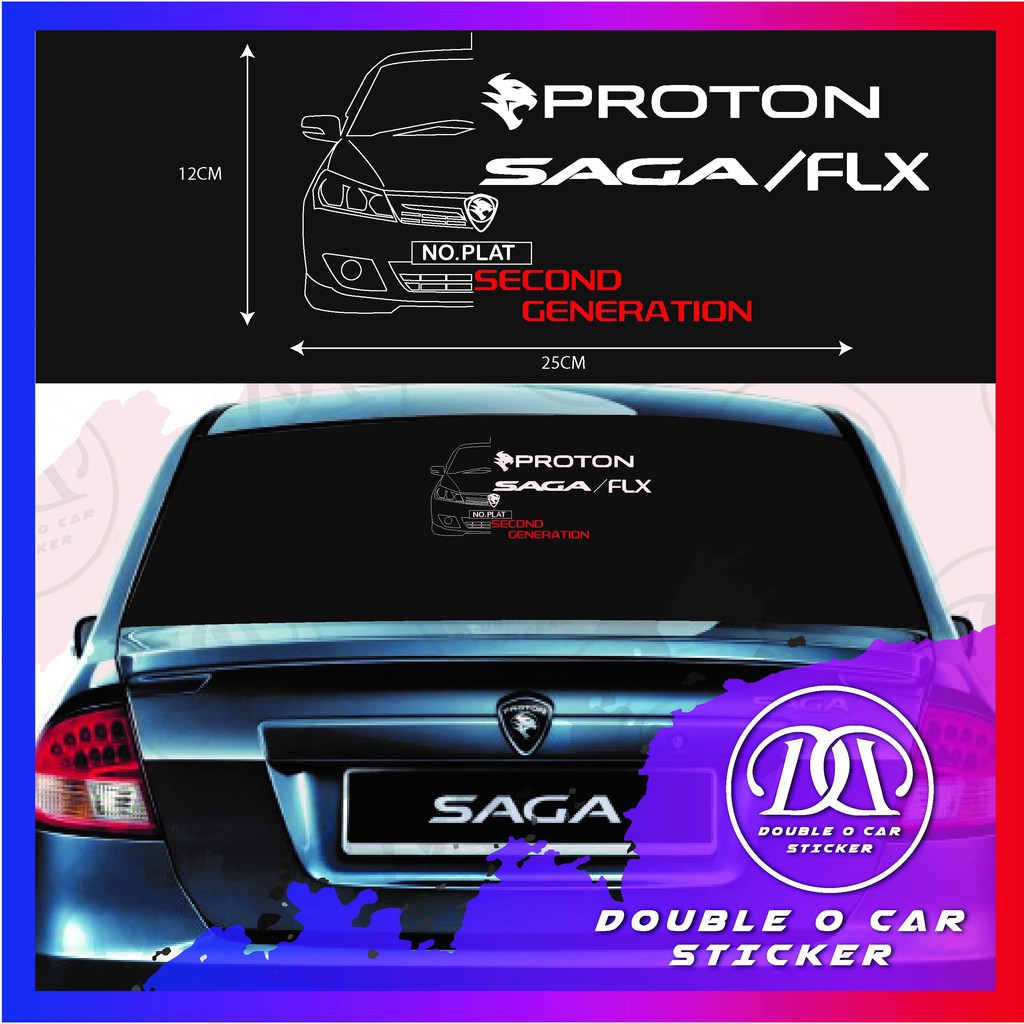 [Ready Stock]Proton Saga flx second generation shape&words sticker ...