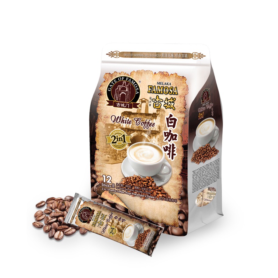WHITE COFFEE 2 IN 1 NO ADDED SUGAR / 白咖啡2合1 12 SACHETS X 30 G * 1 PKT ...