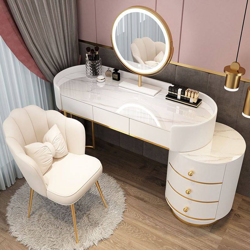 [PRE ORDER] SERA Dressing Table Set Marble Top With Chair and LED ...