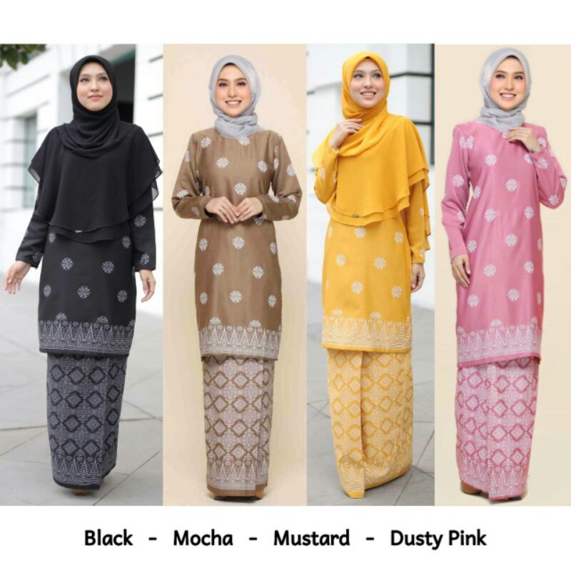 [ 36 - 56 ] Kurung Songket Printed Bunga Tabur . Muslimah Plus Size ...