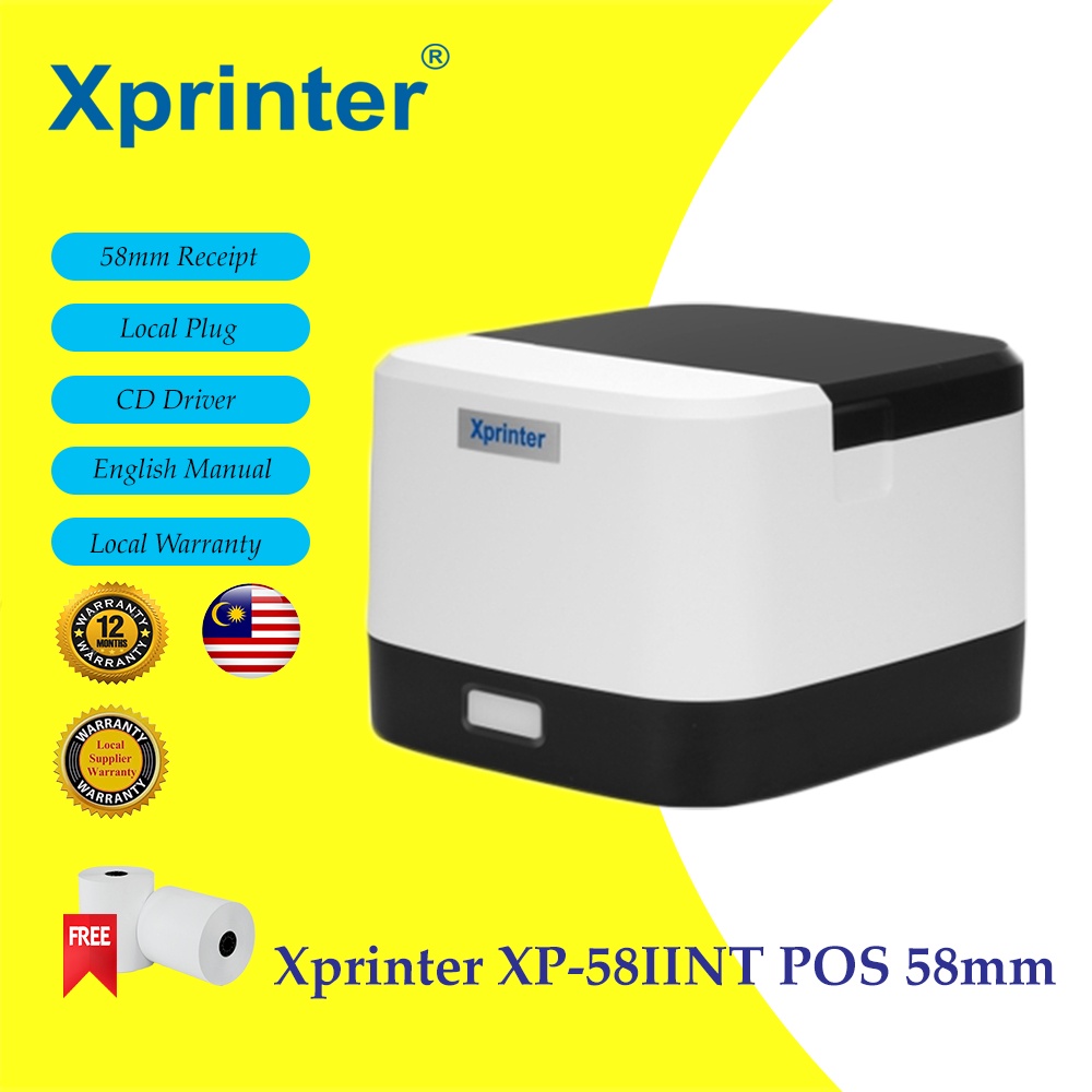 XPrinter XP-58IINT 58mm Receipt POS Thermal Printer - Free Receipt ...