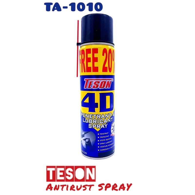 TESON TA-1010 WD4D Anti-Rust Penetrant & Lubricant Spray [Extra 20% ...