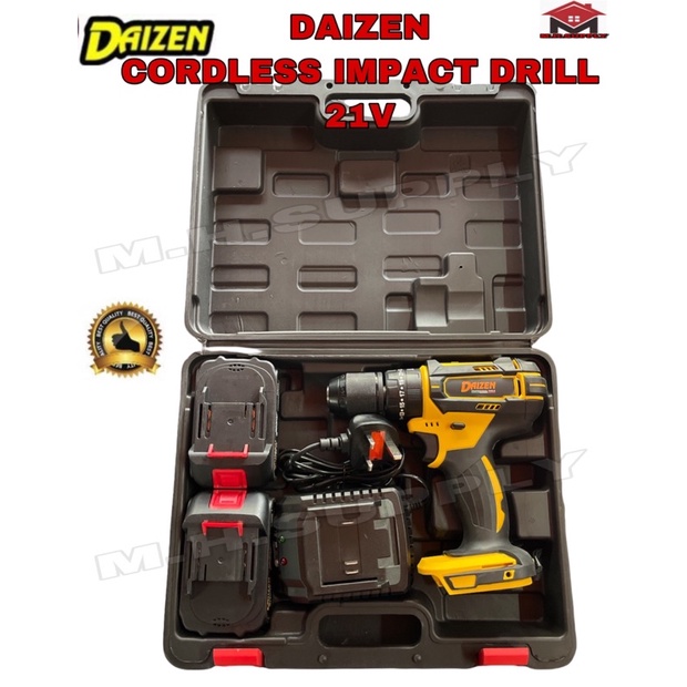 DAIZEN 21V BATTERY CORDLESS IMPACT DRILL ( METAL CHUCK ) | Shopee Malaysia