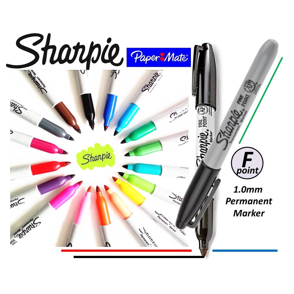 Papermate Sharpie Fine Point Permanent Marker Ink Kekal Office Writing ...