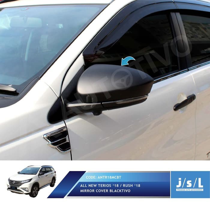 HITAM Rush Terios 2018 2019 2020 2021 2022 2023 2024 Mirror Cover Rear ...