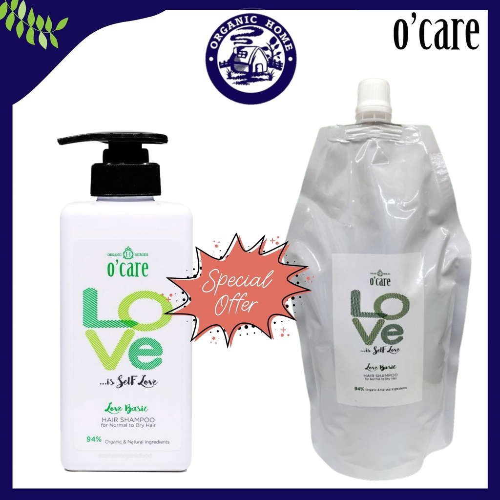 O'Care Love Basic Hair Shampoo (500ml) + Hair Shampoo Refill Pack (1L ...