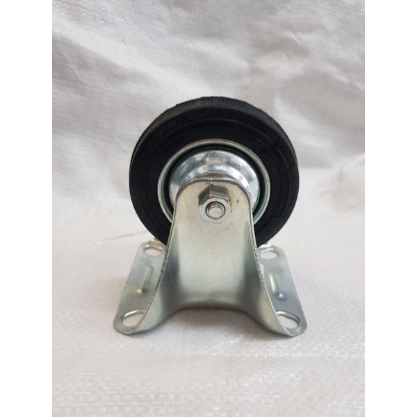 3" (75MM) HEAVY DUTY BLACK RUBBER WHEEL 手推车轮子 / SWIVEL RIGID BRAKE ...
