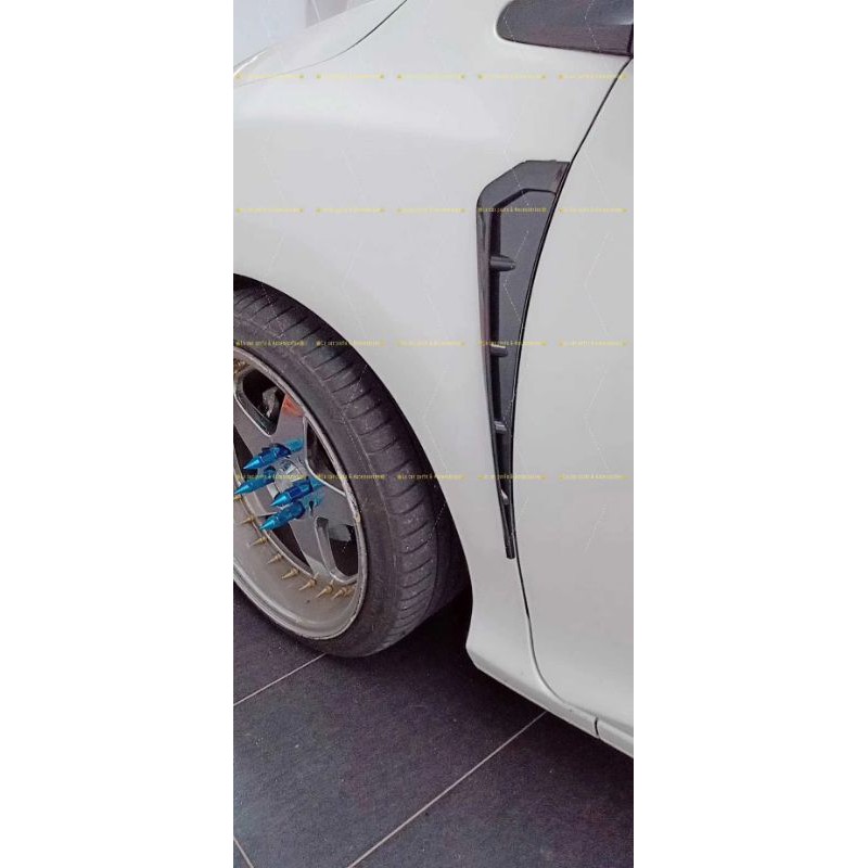 Wing Lip Strip Carbon Black Garnish Alza Bezza Fender Side Vent Cover ...