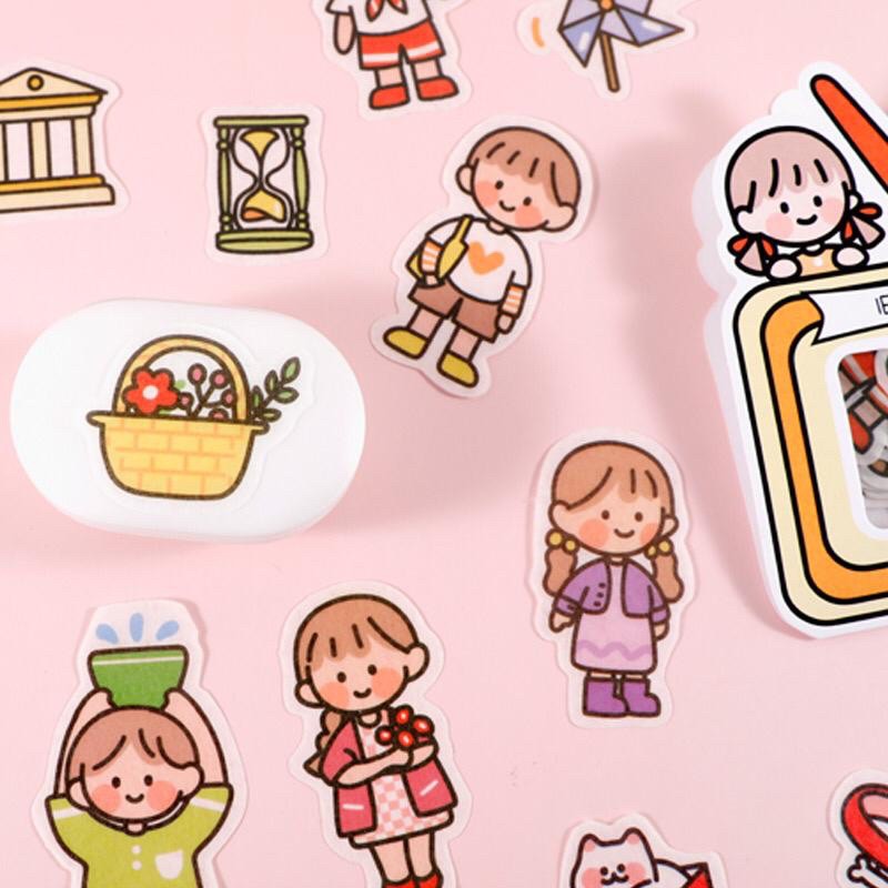 ‼️Ready Stock‼️ 40 Pcs Japanese Paper Cute Handbook Sticker Girl Diary ...