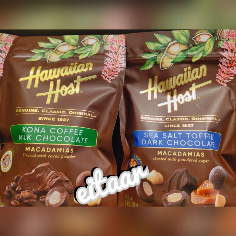 🍫 Coklat Langkawi Hawaiian Host Macadamia Milk/Dark Chocolate (USA ...