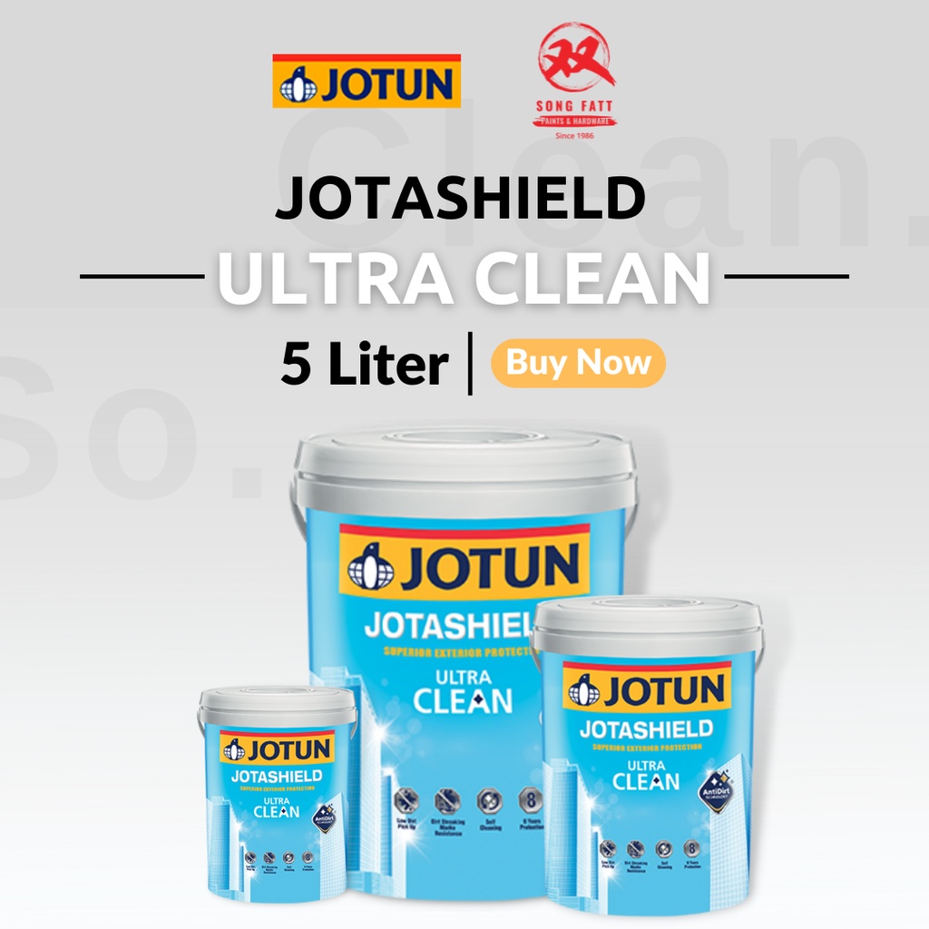 Jotun JOTASHIELD ULTRA CLEAN Exterior (WHITE/COLOUR) 5L Self Clean/Anti ...