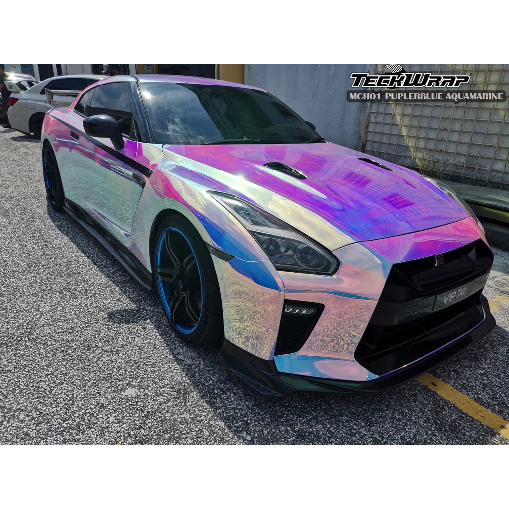 Teckwrap PURPLE BLUE AQUAMARINE Neo Chrome Car Wrap Vinyl Film MCH01 ...
