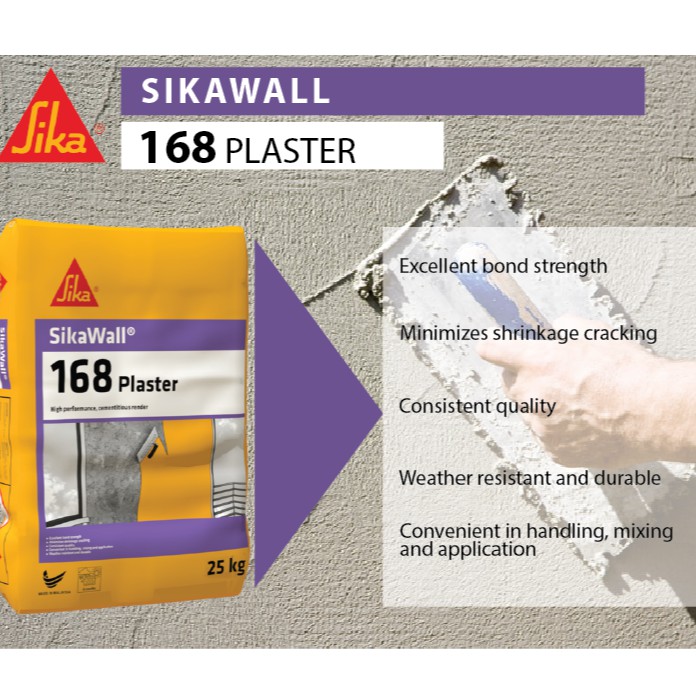 SIKAWALL 168 PLASTER / SIKAWALL 198 FINISH 2-IN1 PLASTER (25KG) High ...