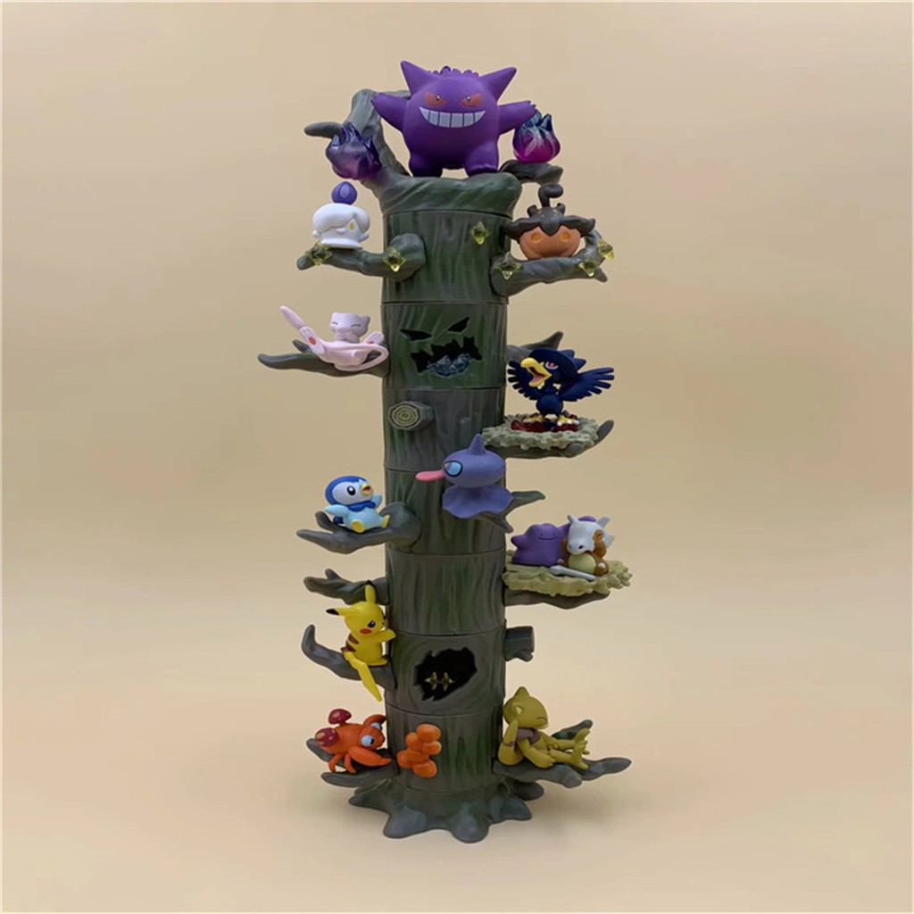 8 Pcs Set Pokemon Forest 3rd Generation Q Version Halloween Tree Stump ...