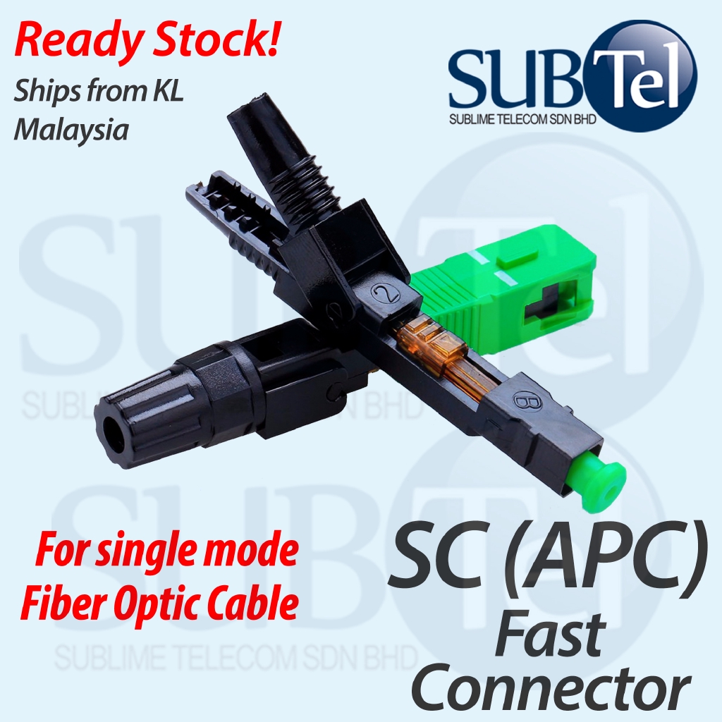 SC APC Fast Fiber Optic Connector SMF Singlemode Field Assembly for ...