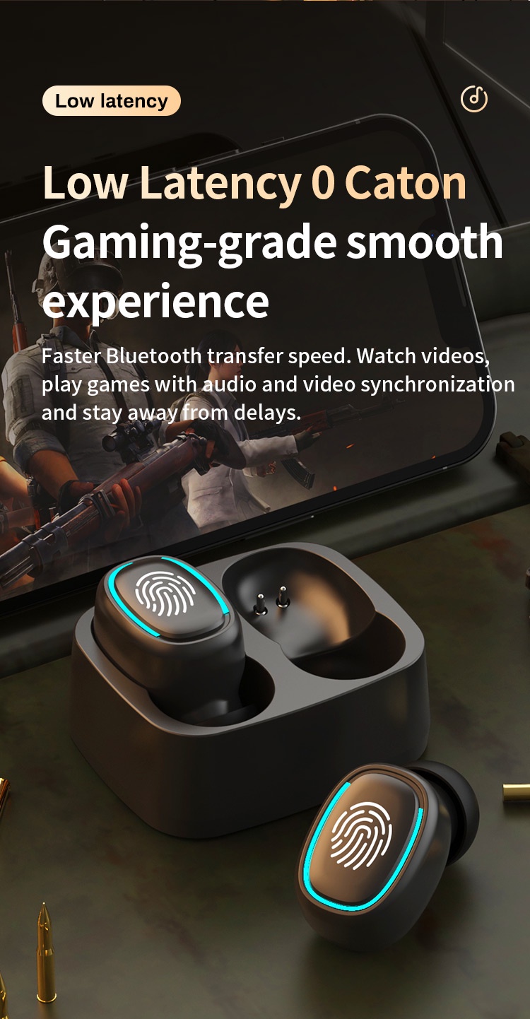 VANTEENIE Bluetooth Wireless Earphone USB In-line charging Touch ...