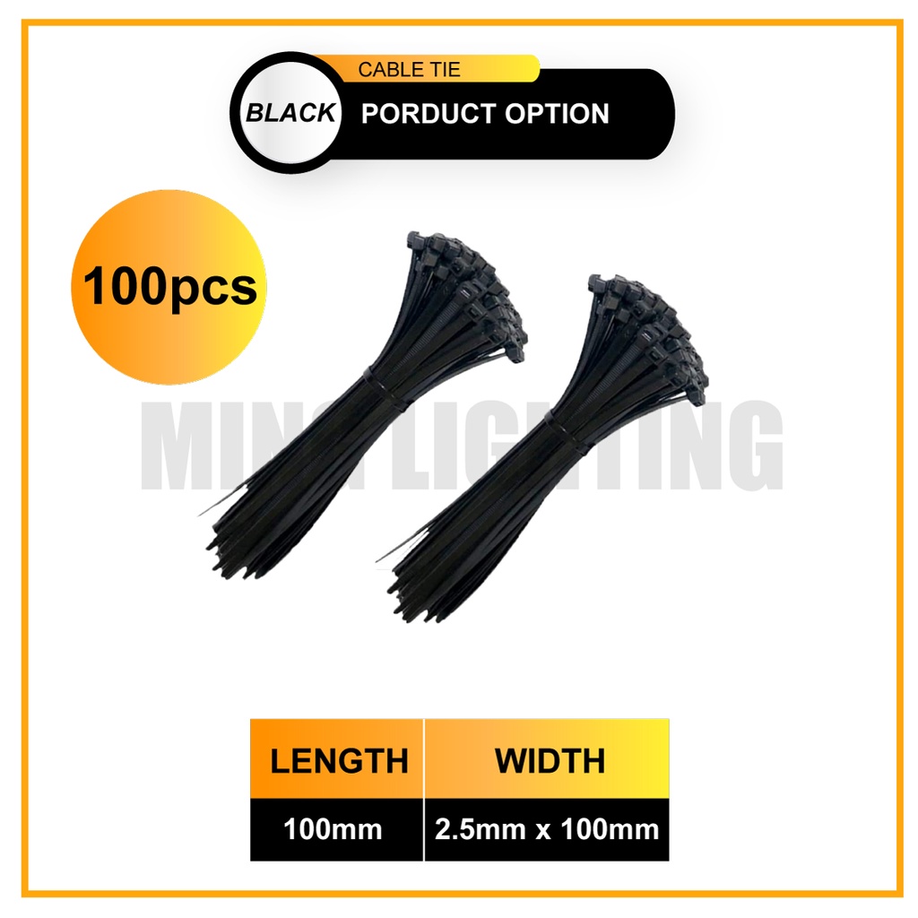 Cable Ties Nylon Wire 100pcs 4"6"8"10"12" Pengikat Wayar Kabel Tie ...
