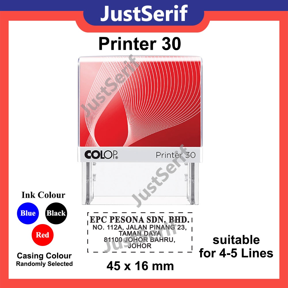 Colop Self inking stamp custom rubber stamp Nama Company Address Bank Stamp with ink P10 P20 P30 ...