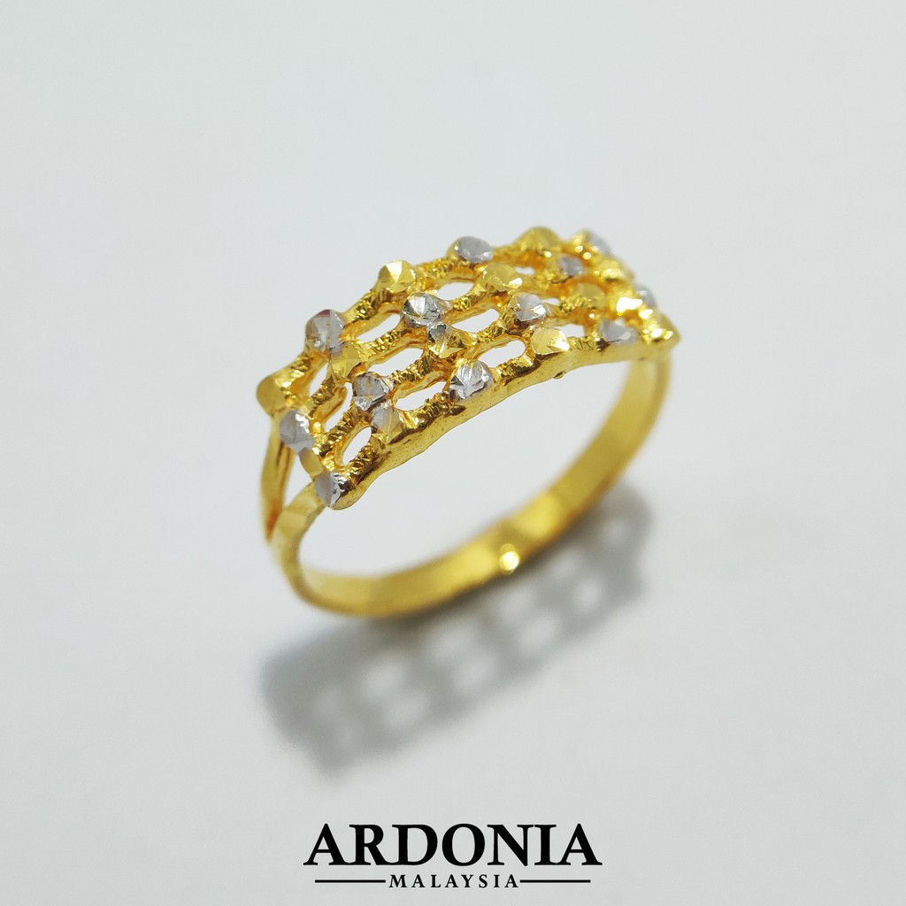 ARDONIA Cincin Dotted Line Emas 375 (9K Gold / 375 Gold) | Shopee Malaysia