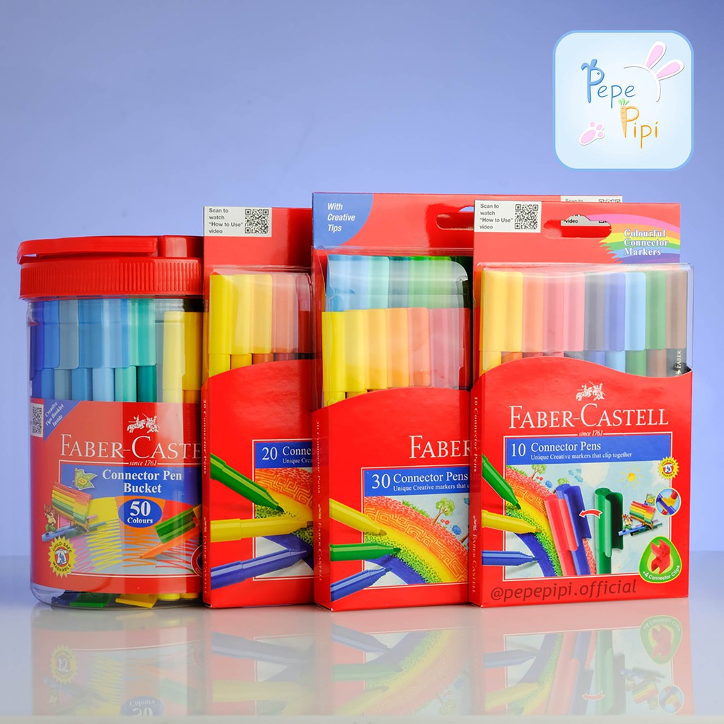 Faber Castell Connector Pen 10, 20, 30 and 50 Pcs Color Markers ...