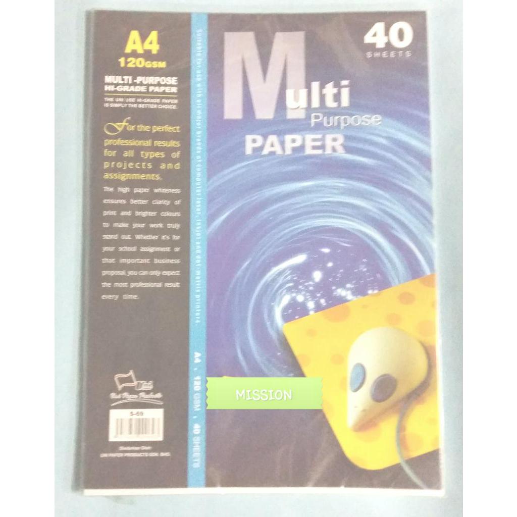 Multi-Purpose Paper 120GSM (40Sheets) | Shopee Malaysia