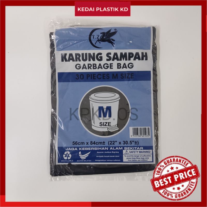 Garbage Bag black (m)/Plastik Beg Sampah hitam (size m) 56cm x 84cm ...