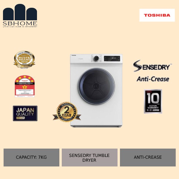 TOSHIBA DRYER 7KG SENSEDRY TUMBLE DRYER TD-H80SEM | Shopee Malaysia