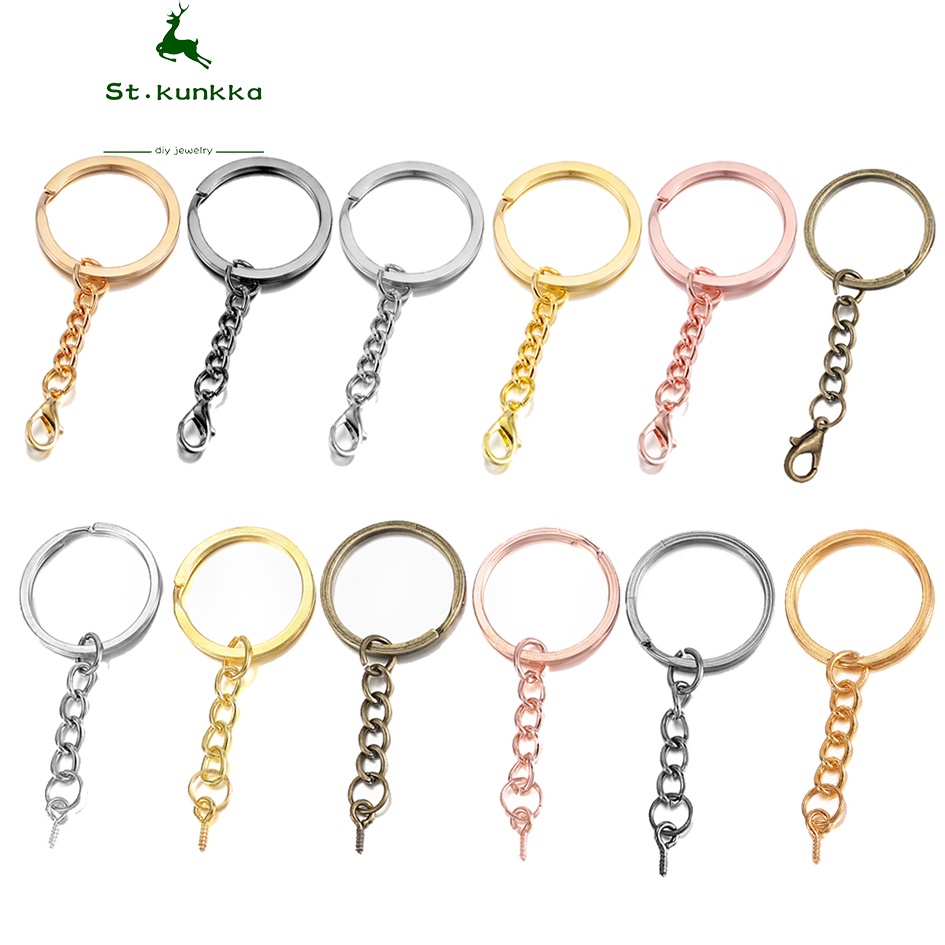 St.kunkka 10Pcs/pack Colored Metal Key Ring Key Chain for Diy Keychain ...
