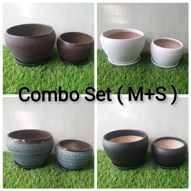 Combo Set 🇲🇾 Pasu Seramik / Pasu Orkid Gubahan / Apple Pot Ceramic Pot ...