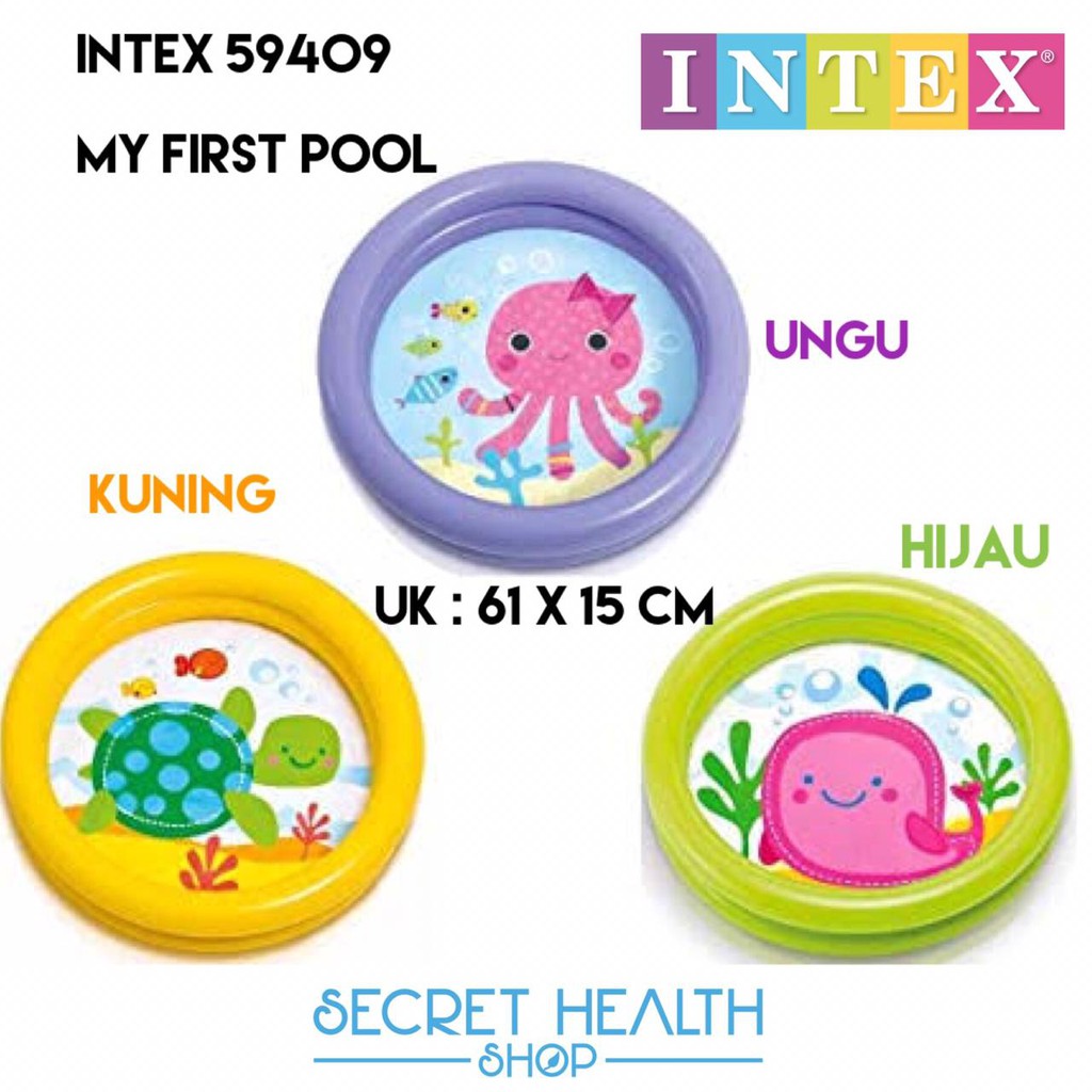 Intex 59409 Swimming Pool Baby Children My First Pool 61 cm Turtle ...