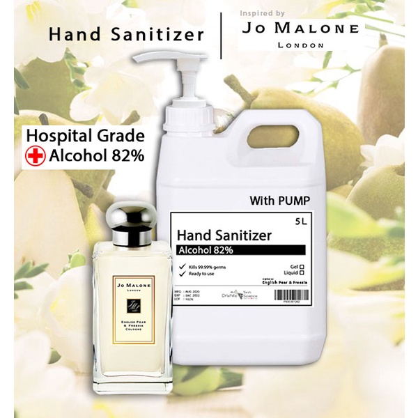 Jo Malone English Pear Peony Blush Suede Hand Sanitizer 82 Alcohol 5L 2L 500ml Shopee Malaysia