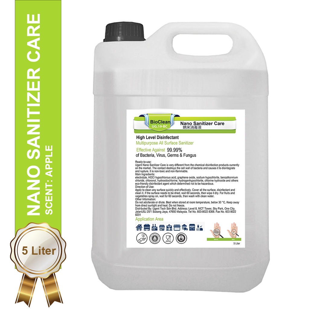 BioClean Sanitizer 5 Liter High-Performance Multipurpose Solution for ...