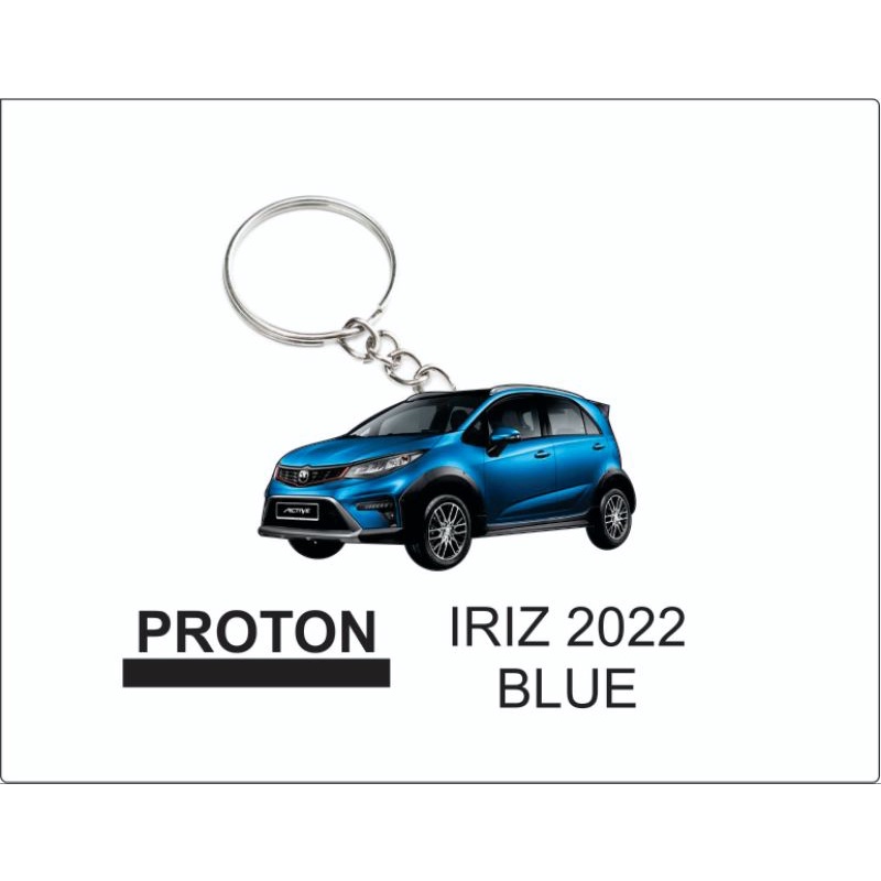 proton Iriz blue 2022 active Keychain 2d iriz biru active | Shopee Malaysia