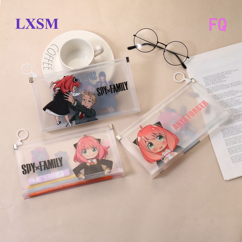 FQ Cute Anime SPY x FAMILY Canvas Zipper Pencil Bag PU Case Anya Yor ...
