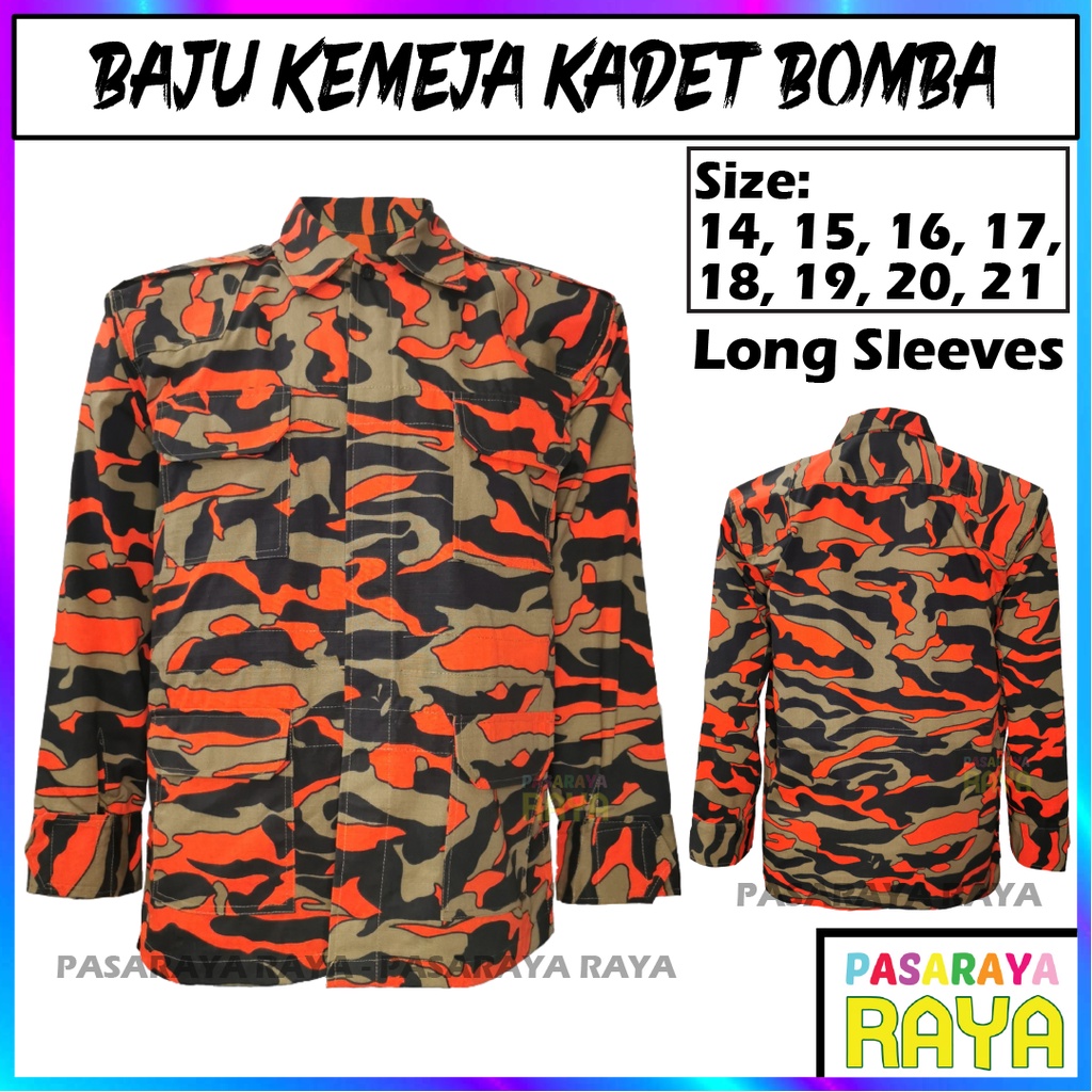 BAJU KEMEJA KADET BOMBA LENGAN PANJANG KAIN TEBAL (BAJU SHJ) | Shopee ...