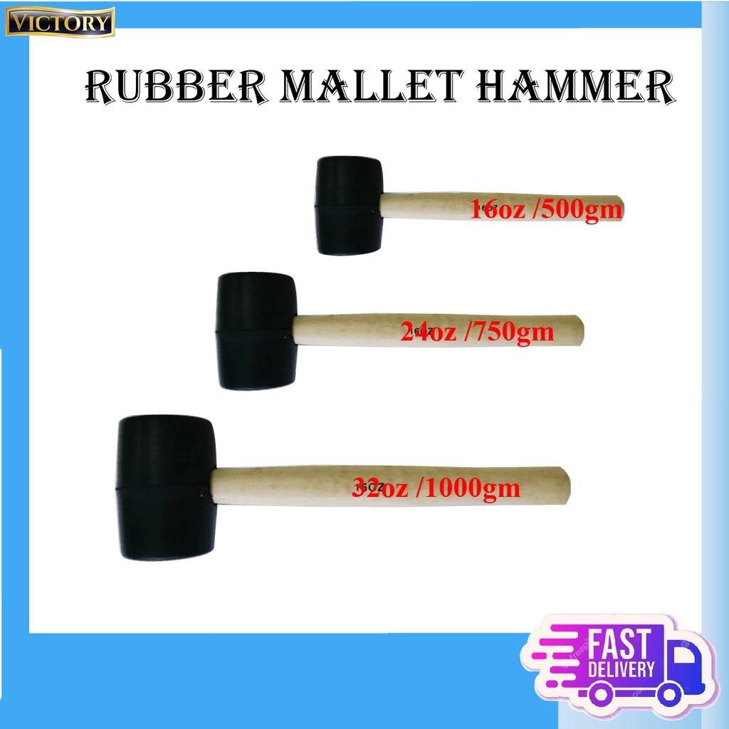 Wood Handle Rubber Mallet Hammer / Hammer Getah 木柄胶槌锤 | Shopee Malaysia