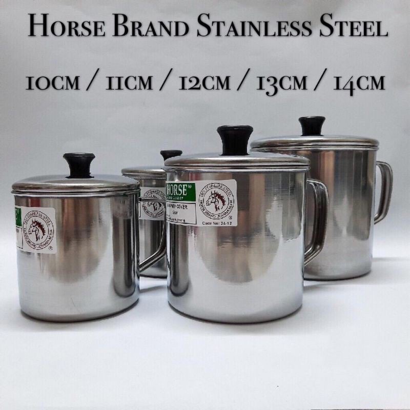 Mk.wares 100% Ori HORSE Brand S/STEEL MUG WITH COVER 9cm-146m_CAWAN ...