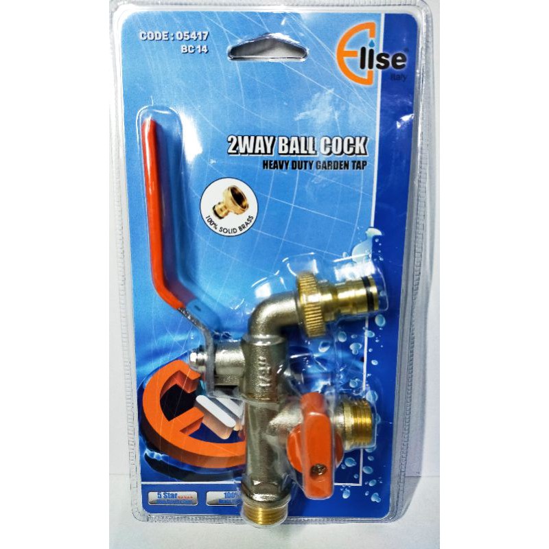 KK 1/2" Elise® Two Way Brass Ball Cock / GARDEN FAUCET TAP/ BALL TAP ...