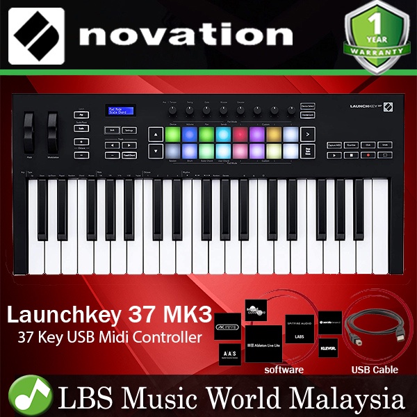 Novation Launchkey 37 MK3 Keyboard USB Midi Controller With 8 Knob 16 ...